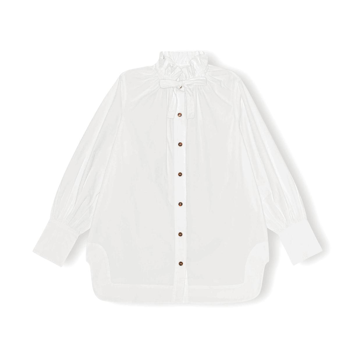 Ganni Cotton Poplin Tie String Shirt | goop