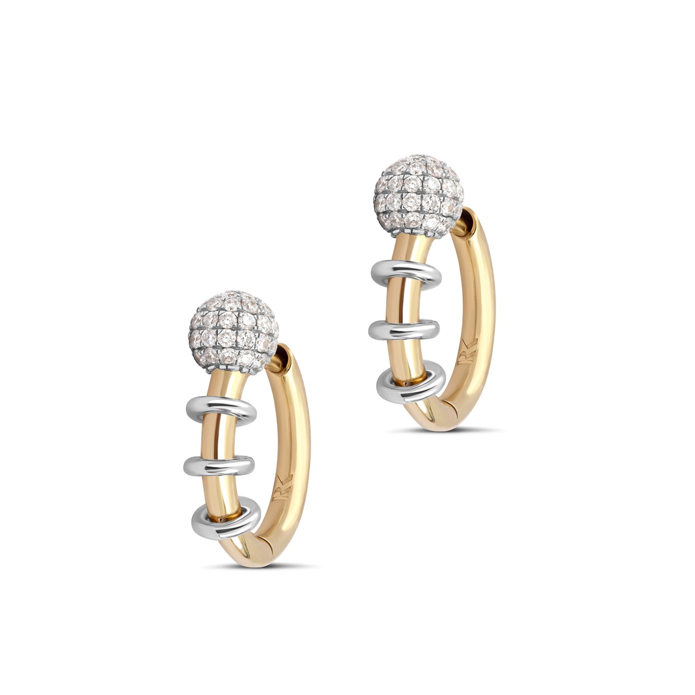 Rainbow K Punk Nano Pavé Ball Earrings | goop