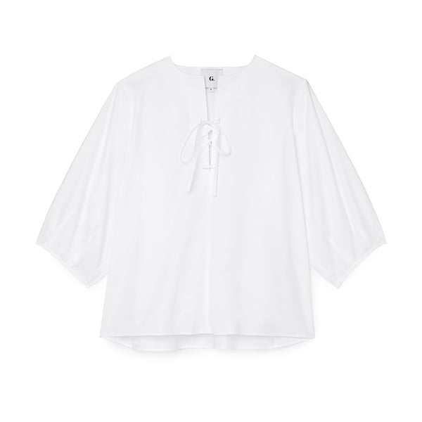 Noelle Lace-Up Top | goop