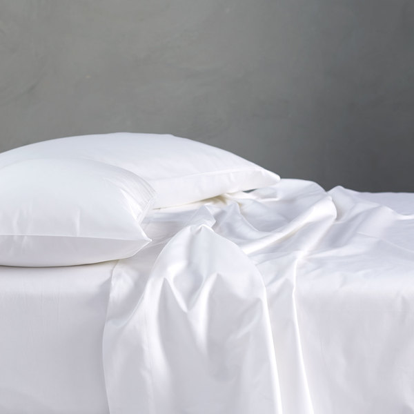 500 TC Organic Supima Sateen Sheet Set Queen Alpine White | Coyuchi ...