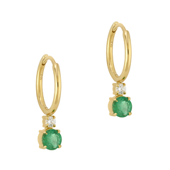 Petite Huggies with Emerald Drop | Jemma Wynne - Goop Shop - Goop Shop